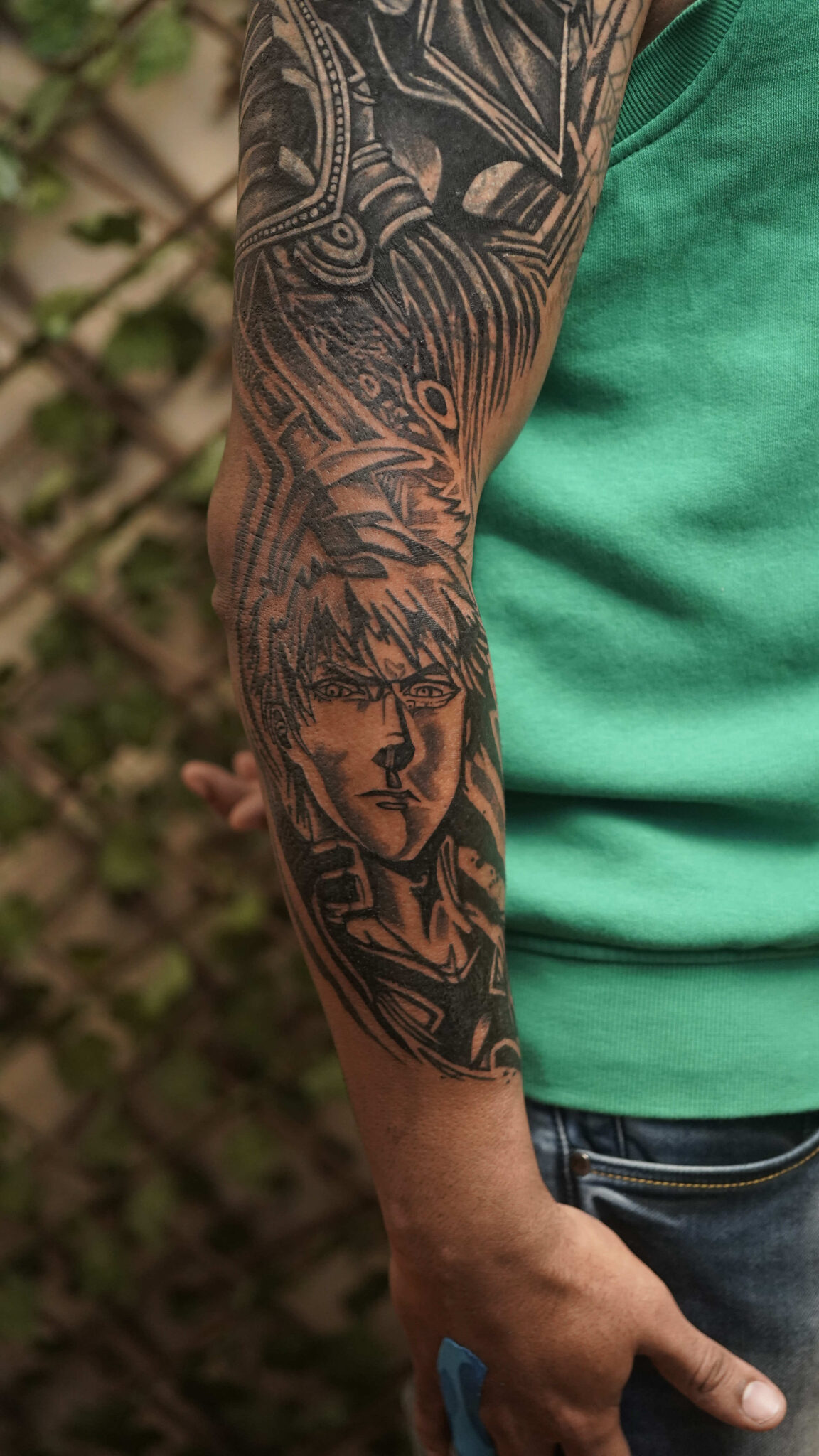 Bharat’s Amazing Anime Warrior Tattoo at Machu Tattoo Studio, Bangalore ...