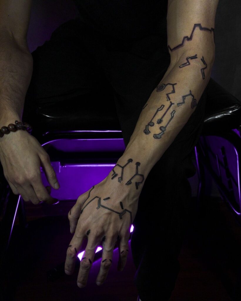 AI & Tech-Inspired Tattoo