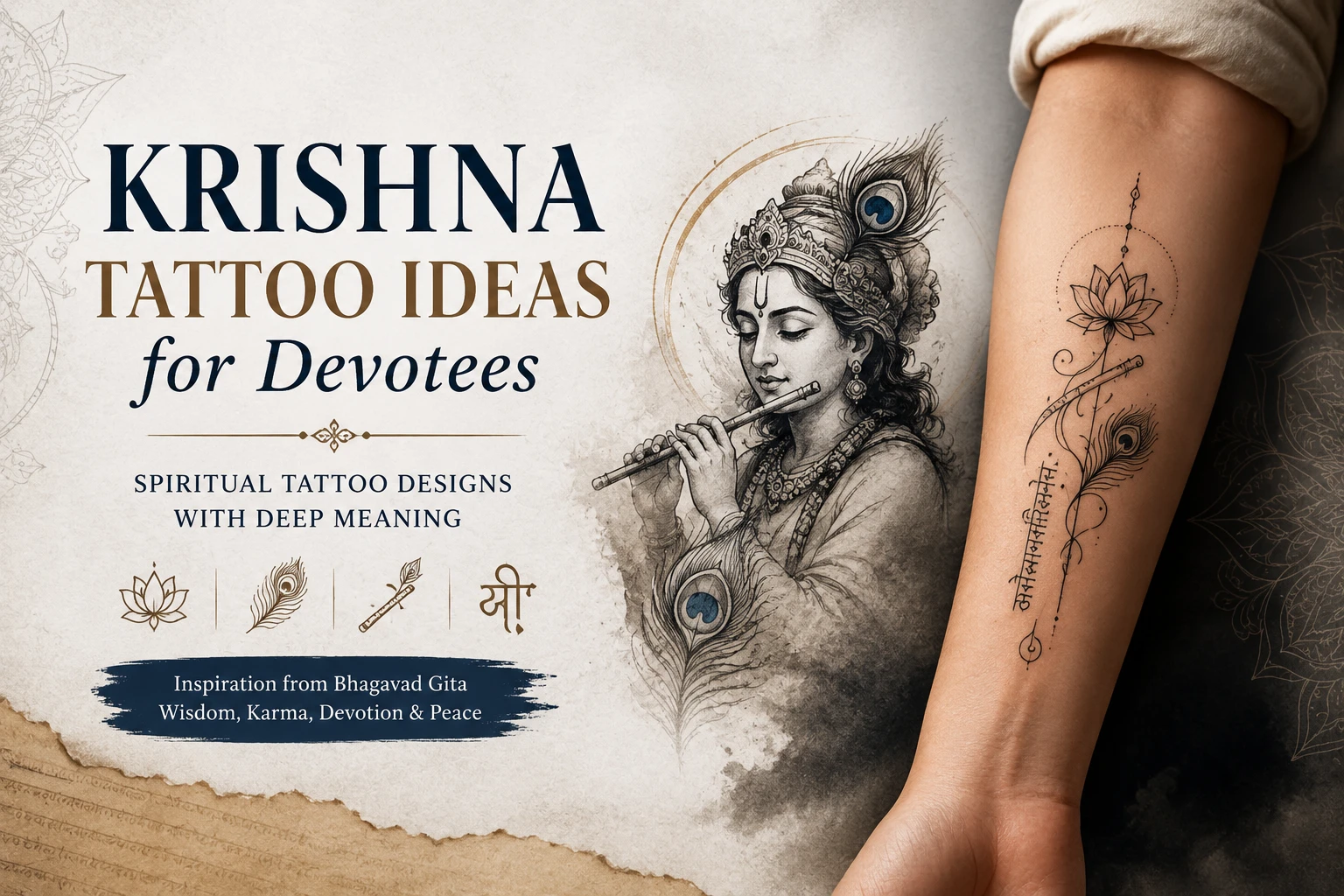 Krishna Tattoo Ideas for Devotees | Machu Tattoos